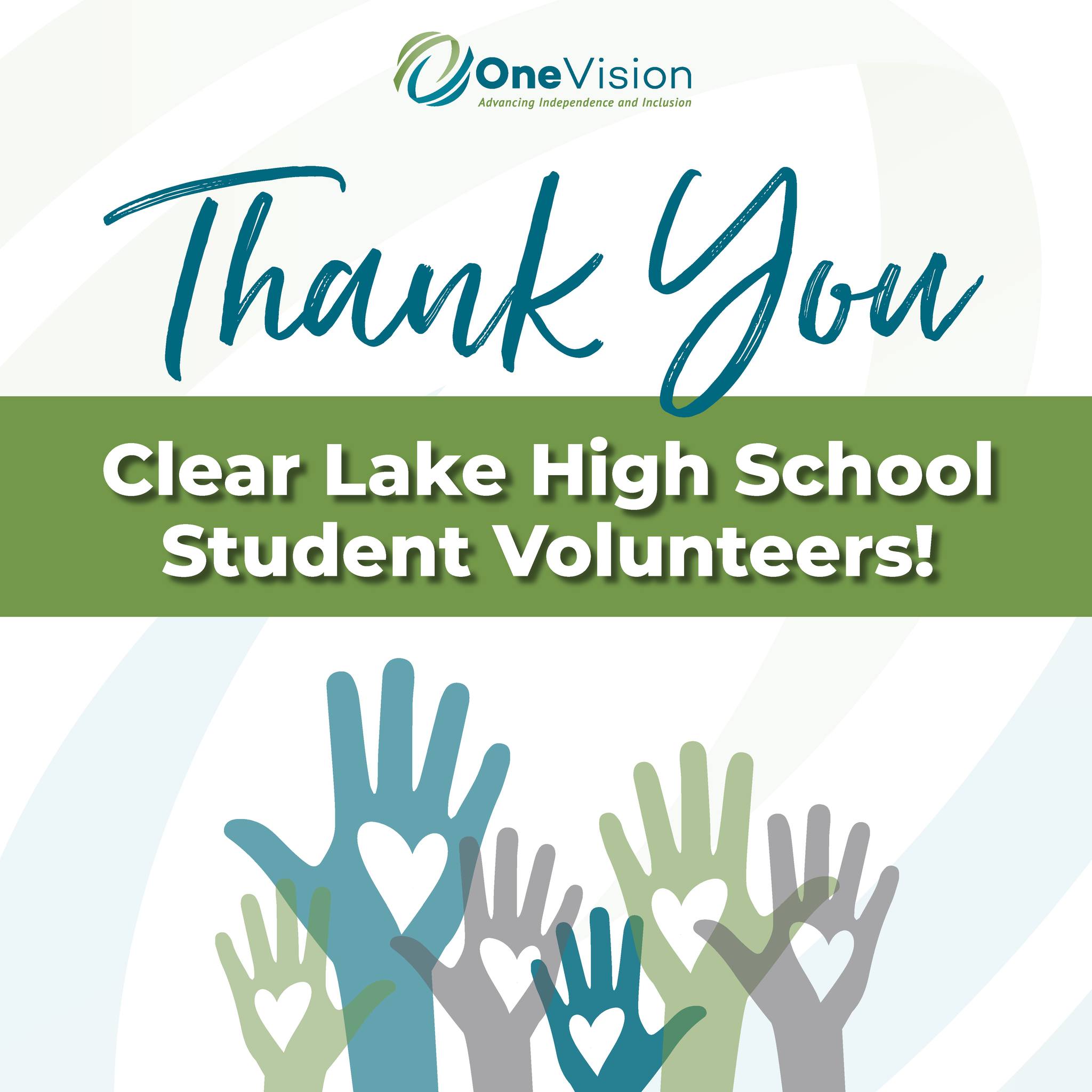 Gratitude for Student Volunteers - One Vision Thrift Solutions